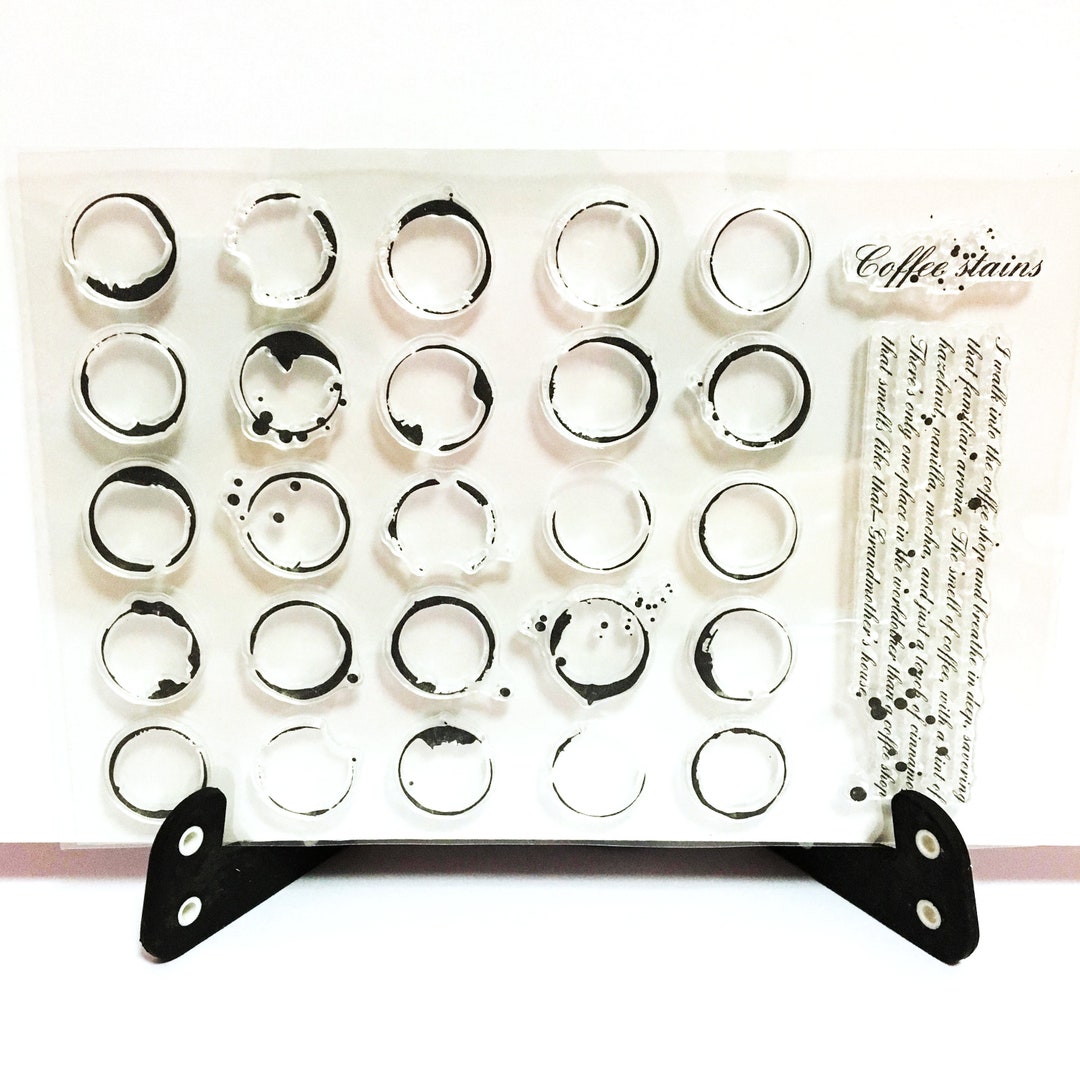 Coffee Stains Stamp, Drips Clear Transparent Stamp, Splatter Rubber ...