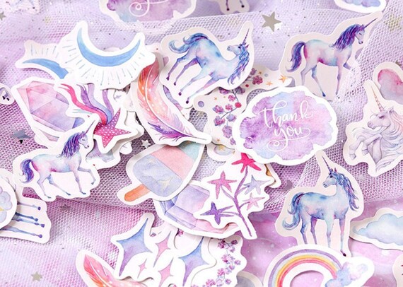 45 Pcs Unicorn Sticker Pack Magical Sparkles Sticker - Etsy