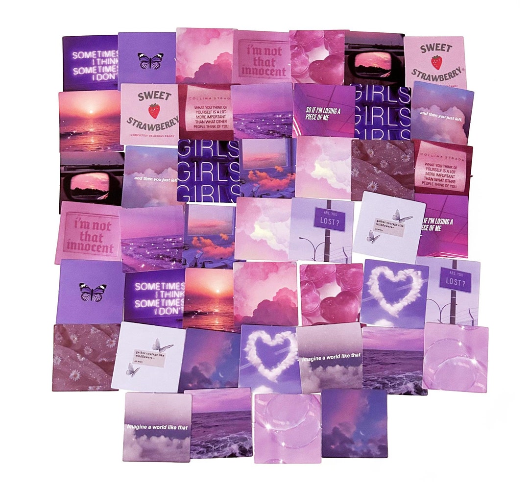 45 Pcs Purple Aesthetic Sticker Pack, Planner, Scrapbook, Journal ...
