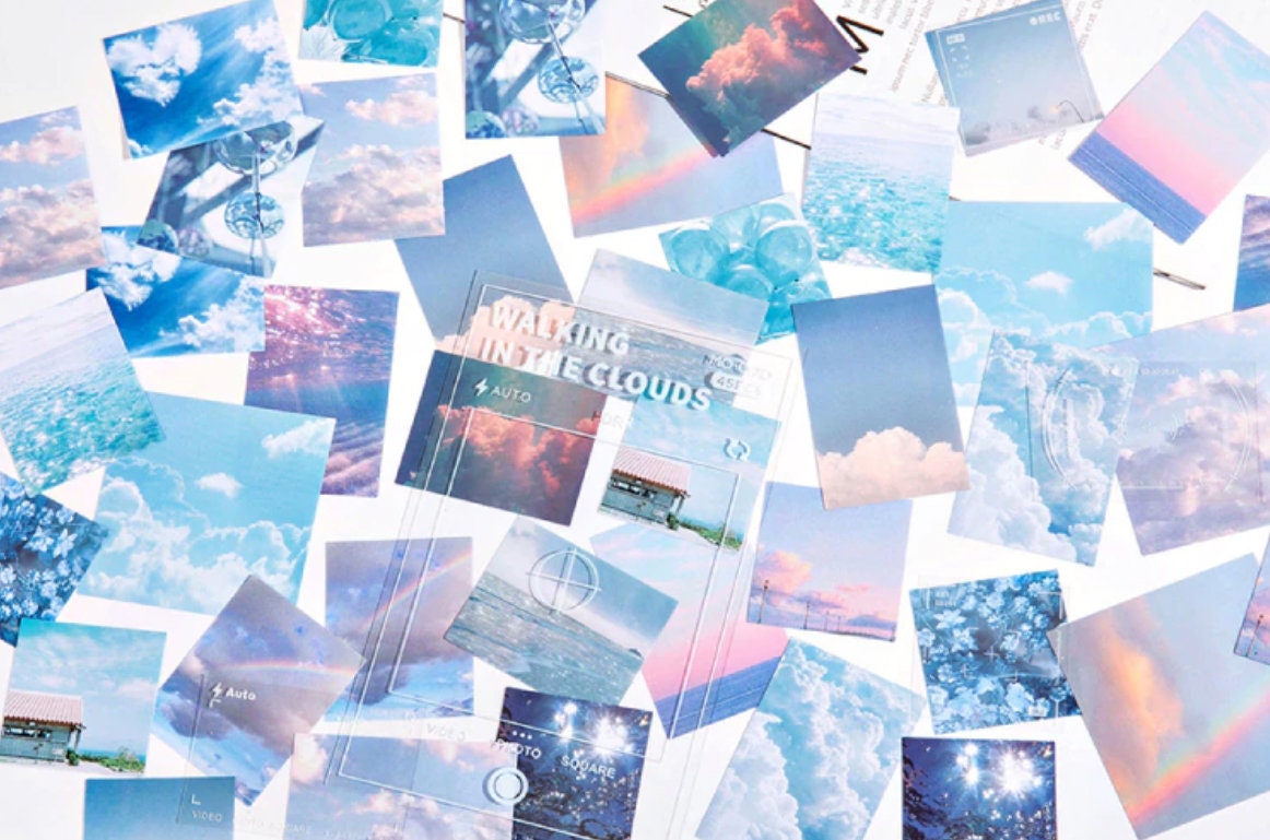45 Pcs Sky Clear Sticker Cloudy Sky Clear Sticker Filofax - Etsy