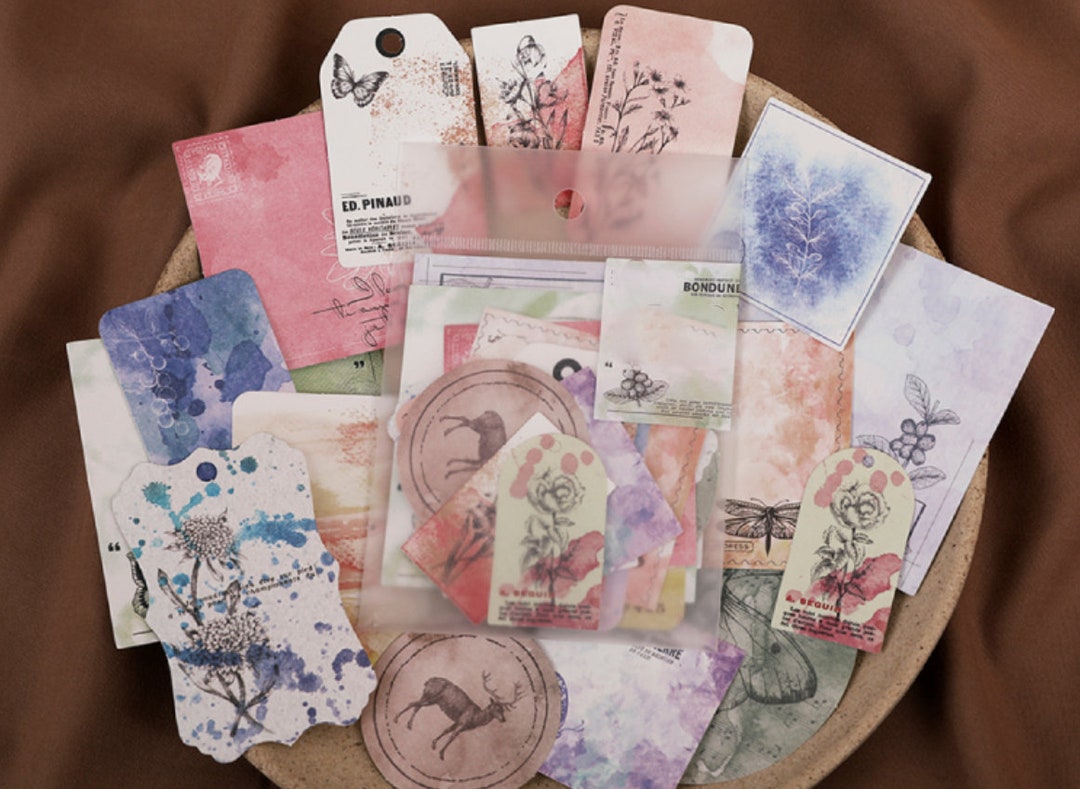 30 Pcs Assorted Paper Pack Label Tag Junk Journal Paper - Etsy