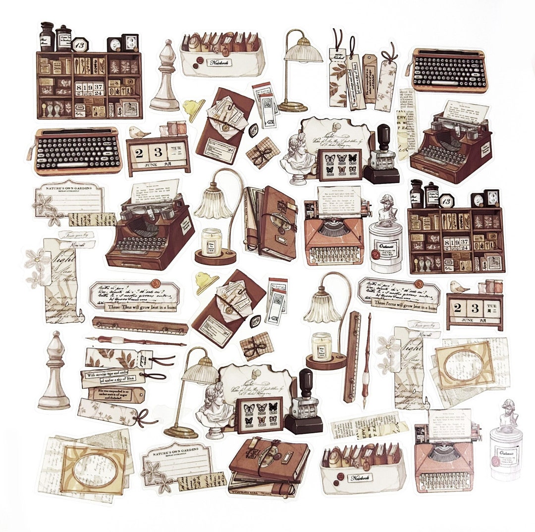 40 Pcs Writing Tools Clear Sticker Junk Journal Kit Journal - Etsy