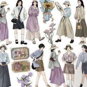 30 Pcs Girls Clear Sticker, PVC Sticker Pack, Scrapbook, Journal, Junk ...