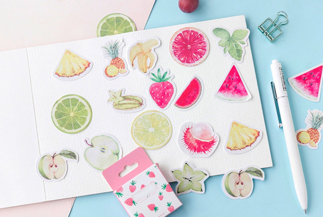 45 Pcs Fruits Sticker, Fruit Watercolor Sticker, Summer Fruits ...