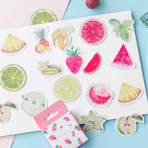 45 Pcs Fruits Sticker Fruit Watercolor Sticker Summer - Etsy