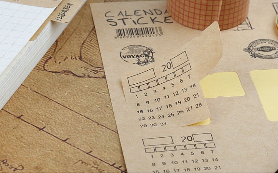 Generic Calendar Sticker Page Tab Divider Sticker Scrapbook | Etsy
