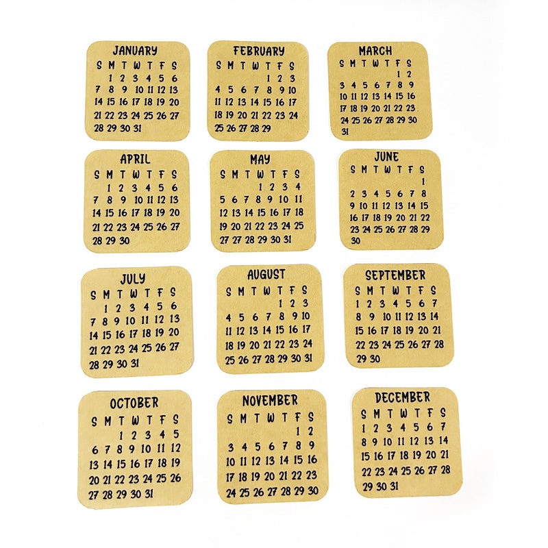 Calendar Stickers - Etsy
