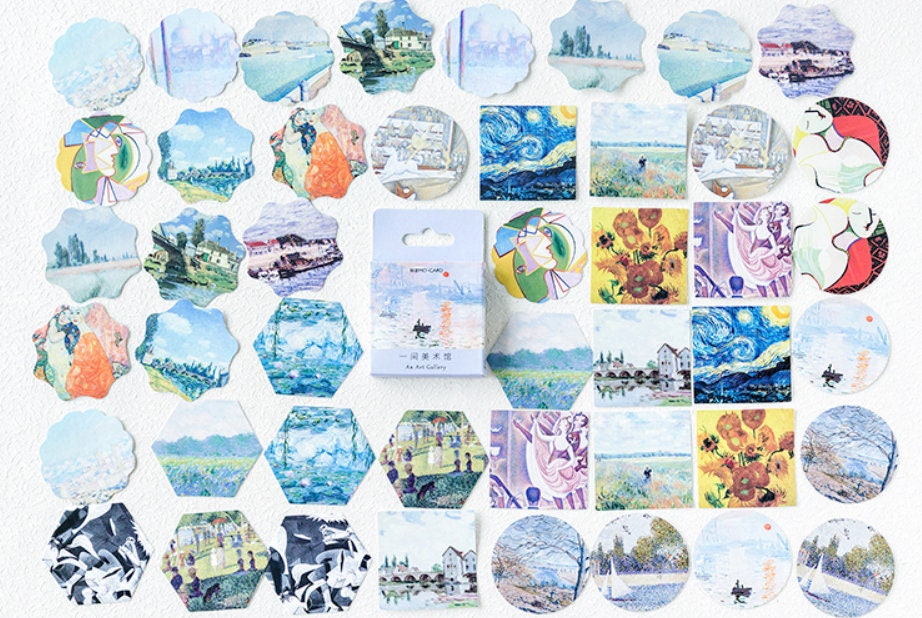 45 Pcs Artist Masterpieces Sticker Pack Art Gallery Sticker - Etsy