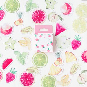 45 Pcs Fruits Sticker, Fruit Watercolor Sticker, Summer Fruits ...