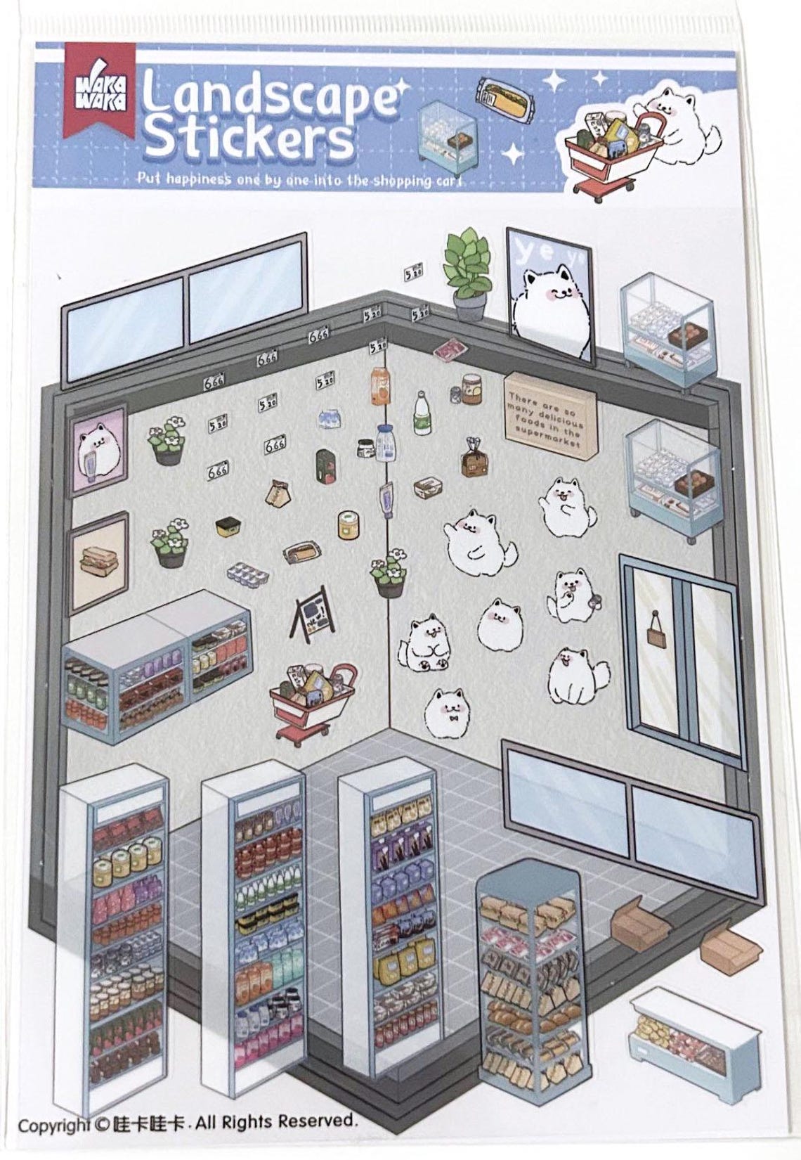 3D DIY Scene Sticker, Supermarket Store, Rabbit Stickers, Journal Kit ...