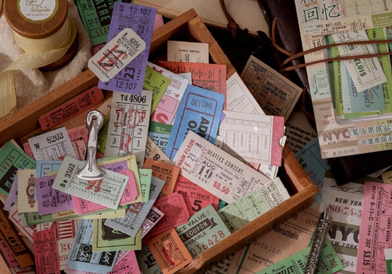 Clip Art & Image Files Admit One Coupons Scrap booking 40 Pcs Green ...