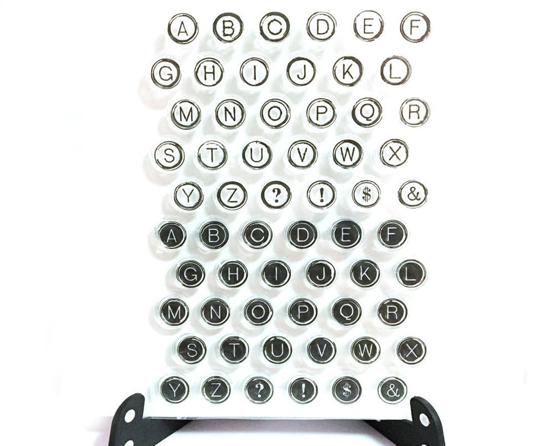 Typewriter Fonts Stamp, Alphabet and Symbols Clear Transparent Stamp ...