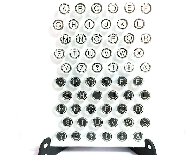 Typewriter Fonts Stamp, Alphabet and Symbols Clear Transparent Stamp ...