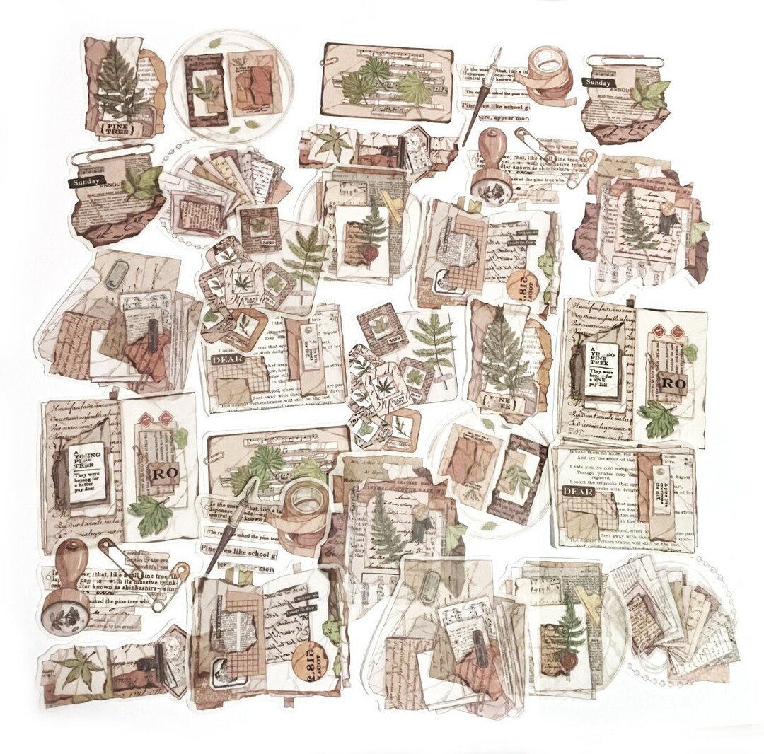 30 Pcs Botanicals Washi Sticker Pack, Letters Sticker, Scrap Booking ...