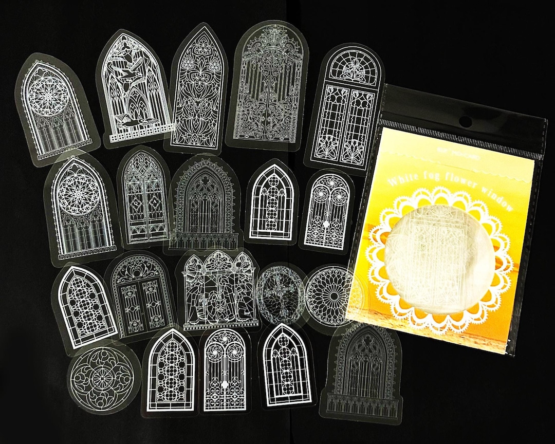 30 Pcs Ornamental Window Clear Sticker, Scrapbooking, Journal, Junk ...