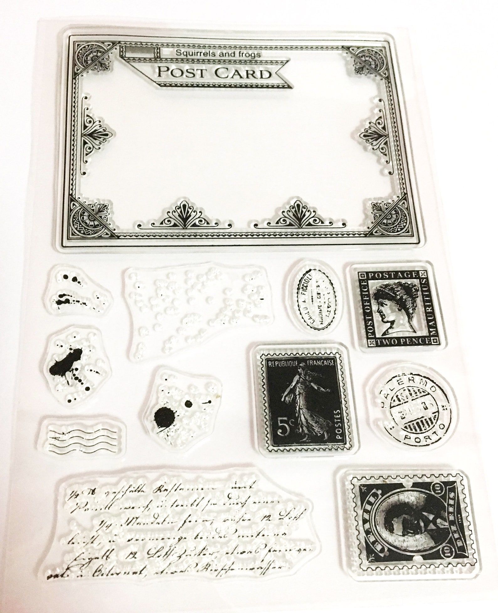 Postcard Stamp, Postage Clear Transparent Stamp, Airmail Par Avion ...