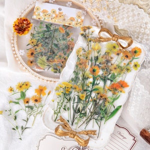 40 Pcs Yellow Flowers Clear Sticker Floral Clear Sticker - Etsy