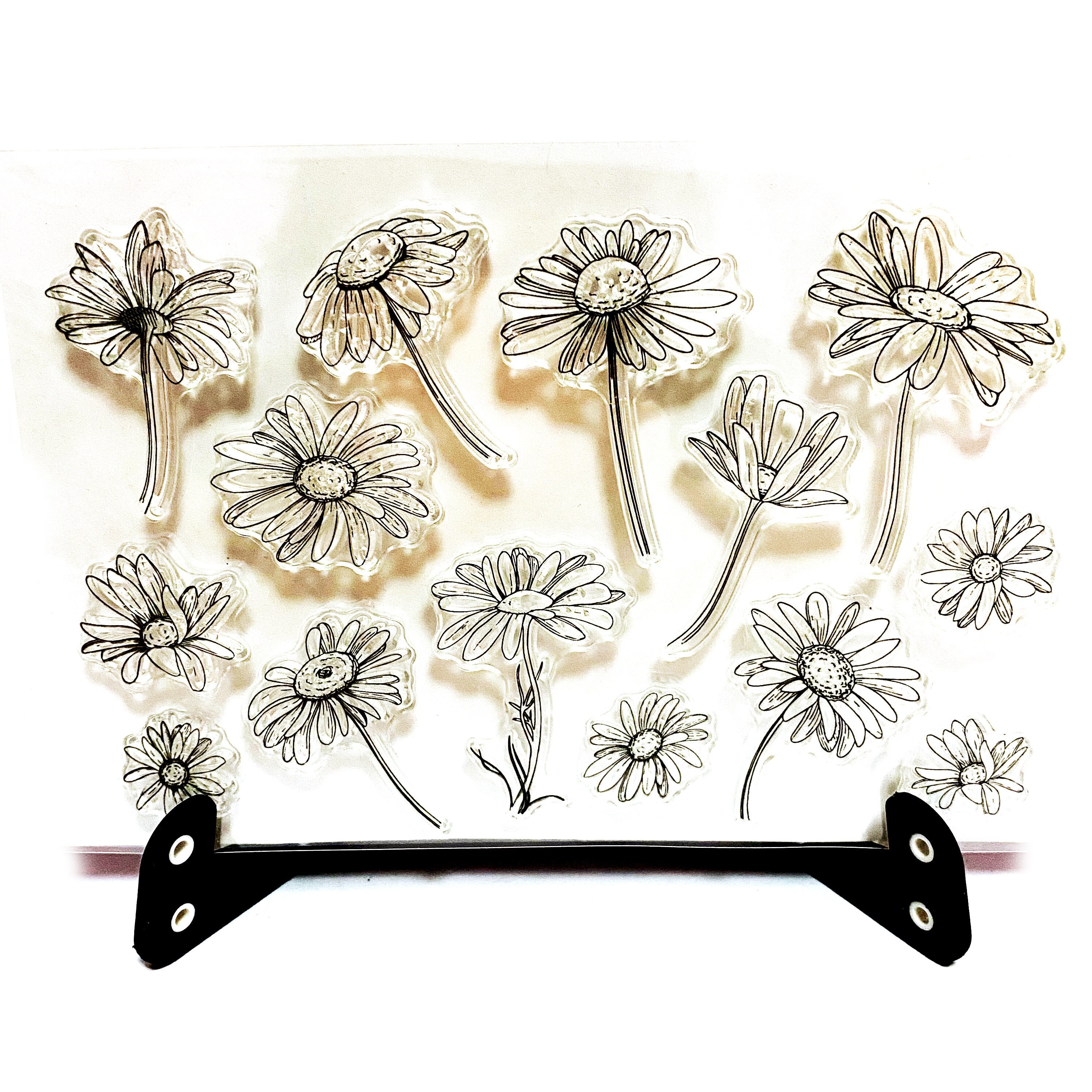 Daisy Flower Stamp Clear Transparent Stamp Rubber Stamp - Etsy