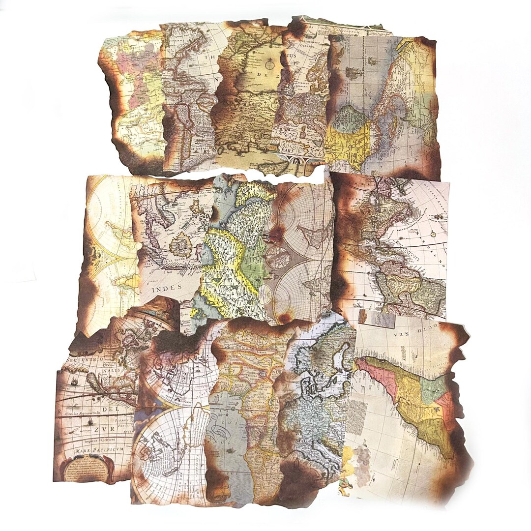 30 Pcs Vintage Map Scrapbook Papers, Junk Journal Kit, Ephemera ...