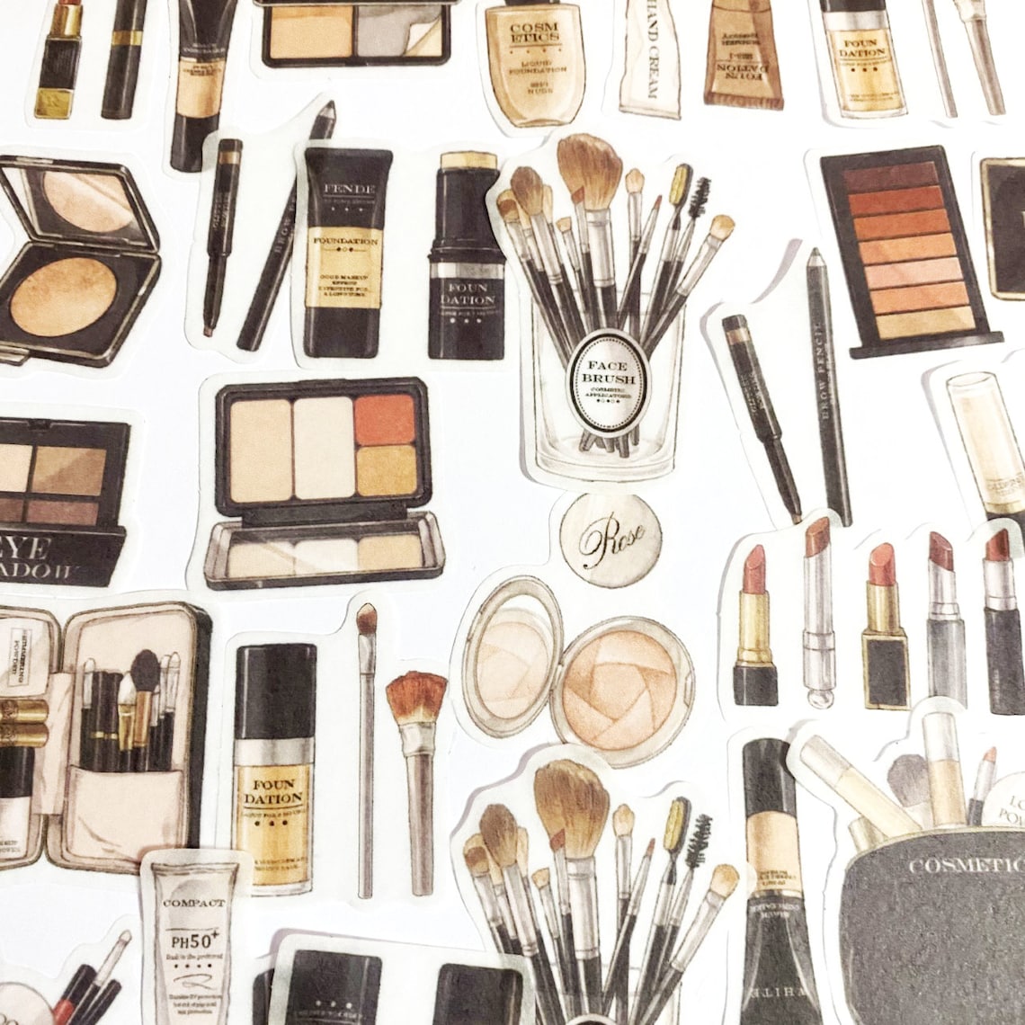 40 Pcs Makeup Washi Sticker Cosmetics Sticker Stationery - Etsy