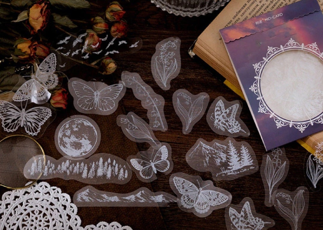 30 Pcs Nature Clear Sticker, Scrapbook, Journal, Junk Journal Kit ...