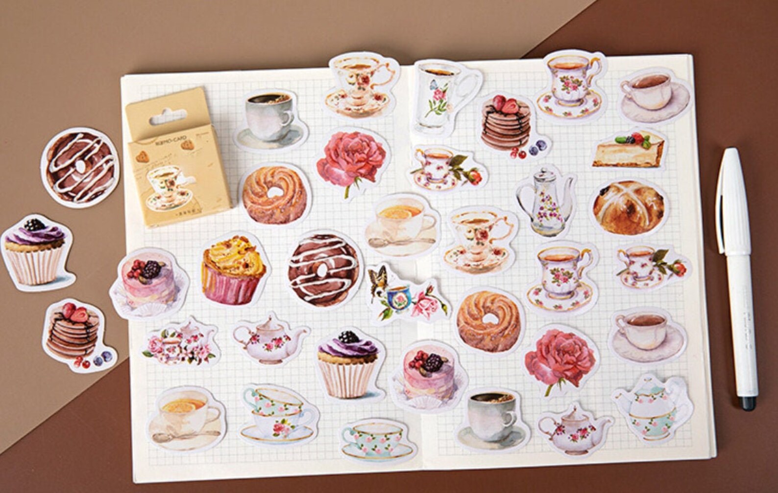45 Pcs Desserts Sticker Pack Cupcake Sticker Sweets - Etsy