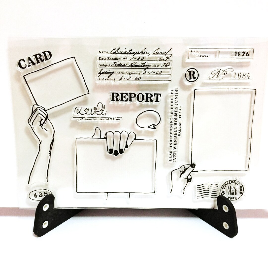 Hand Holding Card Stamp, Report Card Clear Transparent Stamp, to Do ...