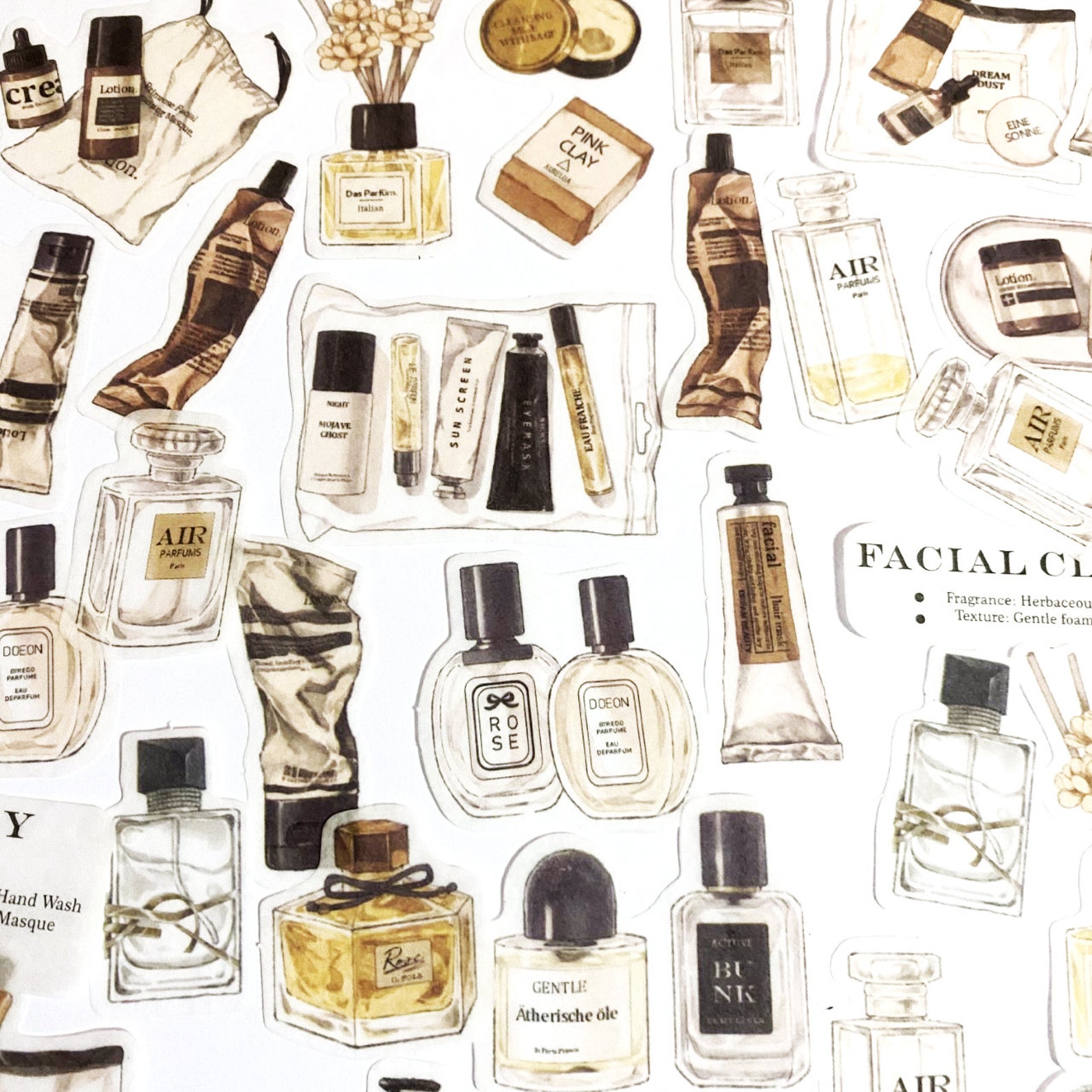 40 Pcs Skincare Washi Sticker Facial Care Sticker - Etsy