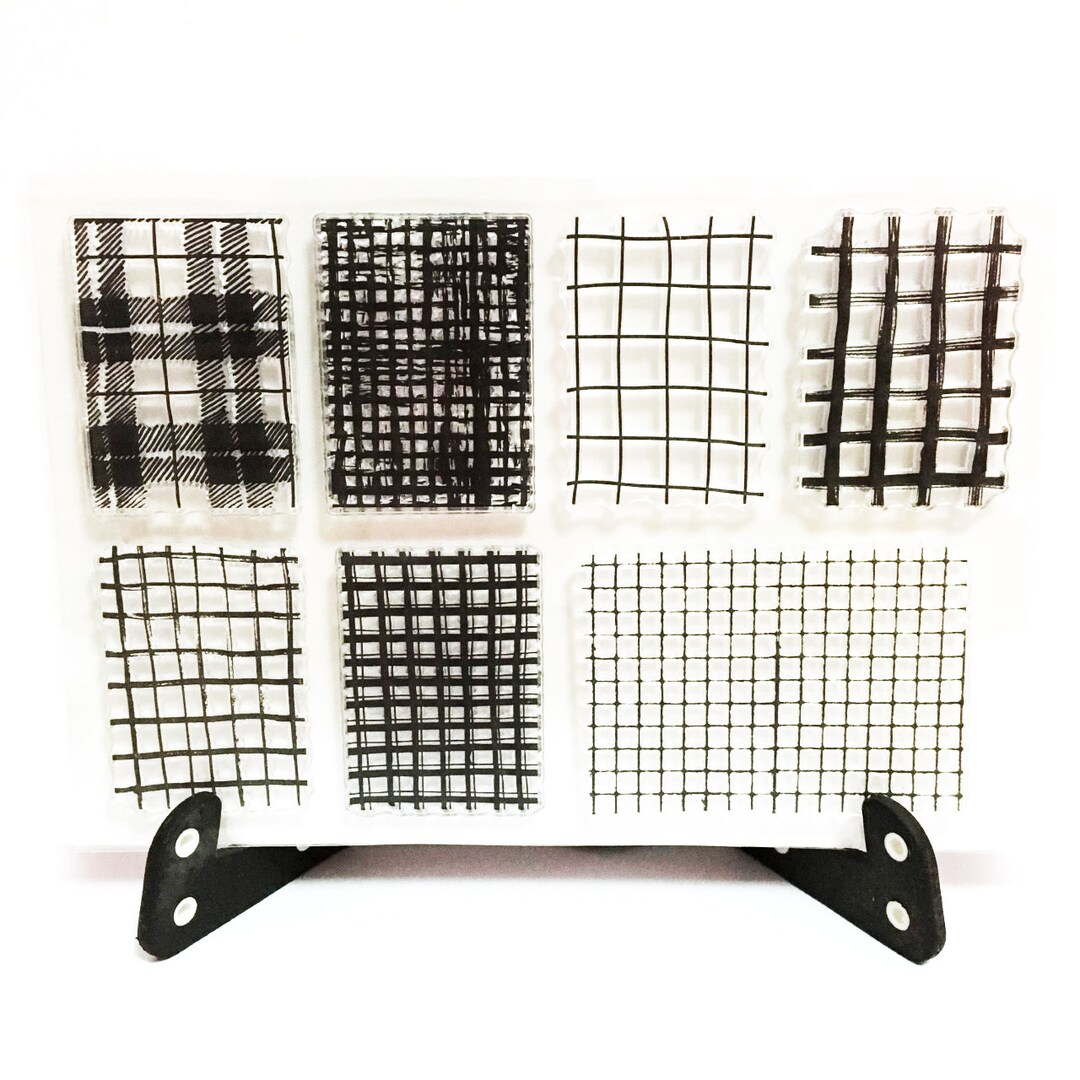 Grid Stamp, Squares Clear Transparent Stamp, Grid Table Rubber Stamp ...