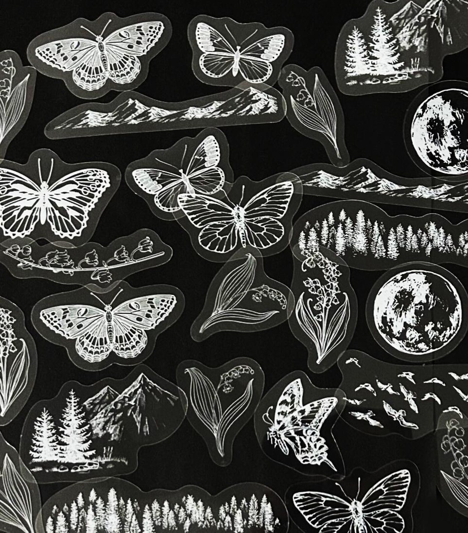 30 Pcs Nature Clear Sticker, Scrapbook, Journal, Junk Journal Kit ...