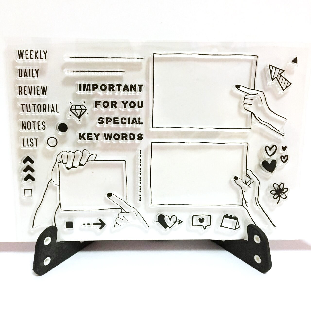 Hand Holding Sign Stamp Tutorial Clear Transparent Stamp to - Etsy