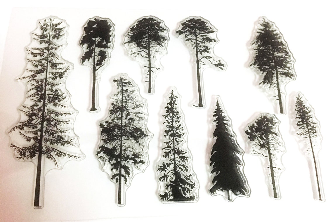 Tree Stamp Trees Clear Transparent Stamp Tree Silhouette - Etsy