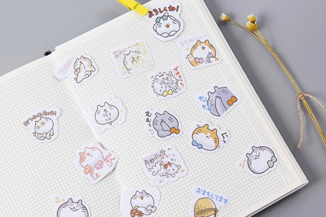 45 Pcs Cute Cat Sticker Cats Kitten Sticker Flakes Pet | Etsy