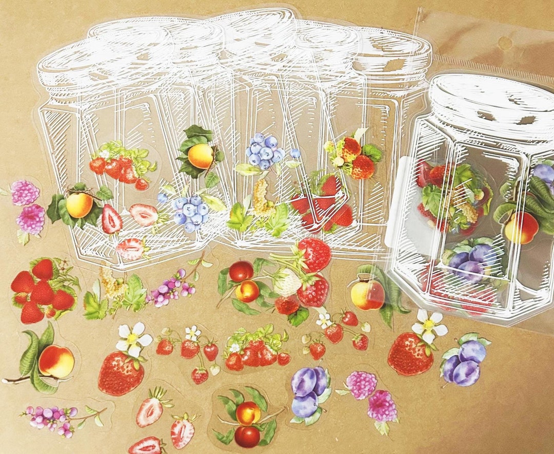 35 Pcs Fruits Clear Sticker Pack, Scrapbook Stickers, Junk Journal Kit ...