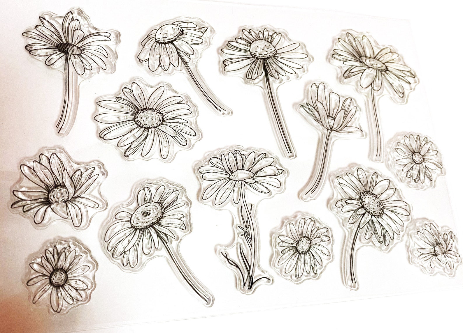 Daisy Flower Stamp Clear Transparent Stamp Rubber Stamp - Etsy