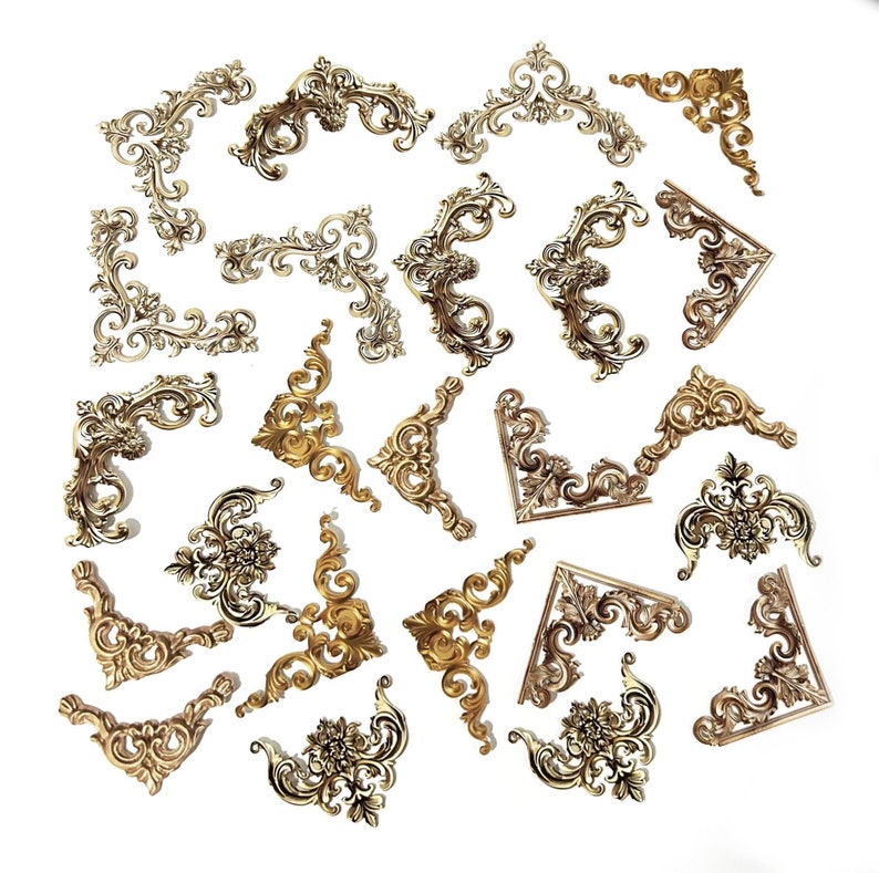 24 Pcs Vintage Frame Corner Sticker, Ornamental Picture Frame Sticker ...