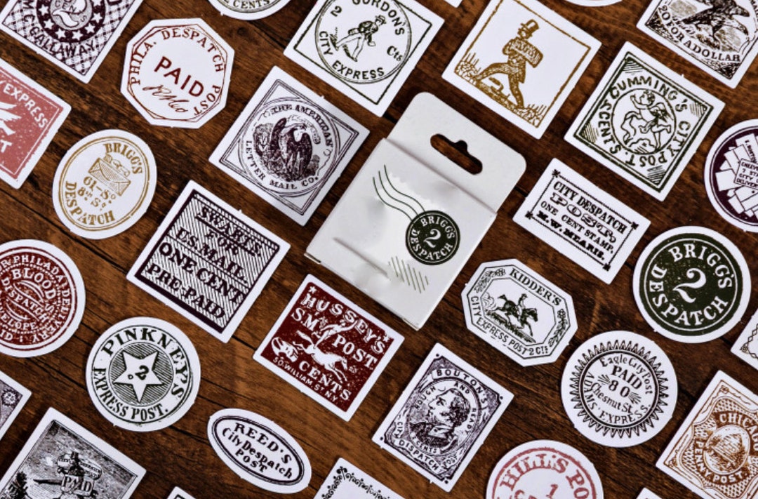 45 Pcs Retro Label Sticker, Vintage Sticker Flakes, , Scrapbook ...