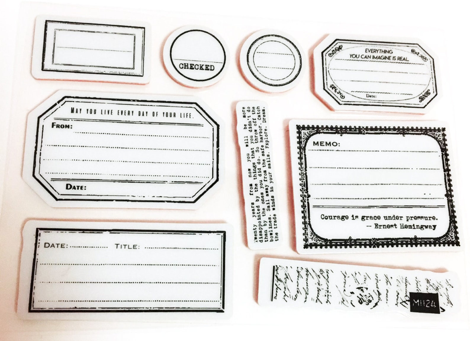Retro Label Cling Rubber Stamp Vintage Rubber Stamp Planner | Etsy