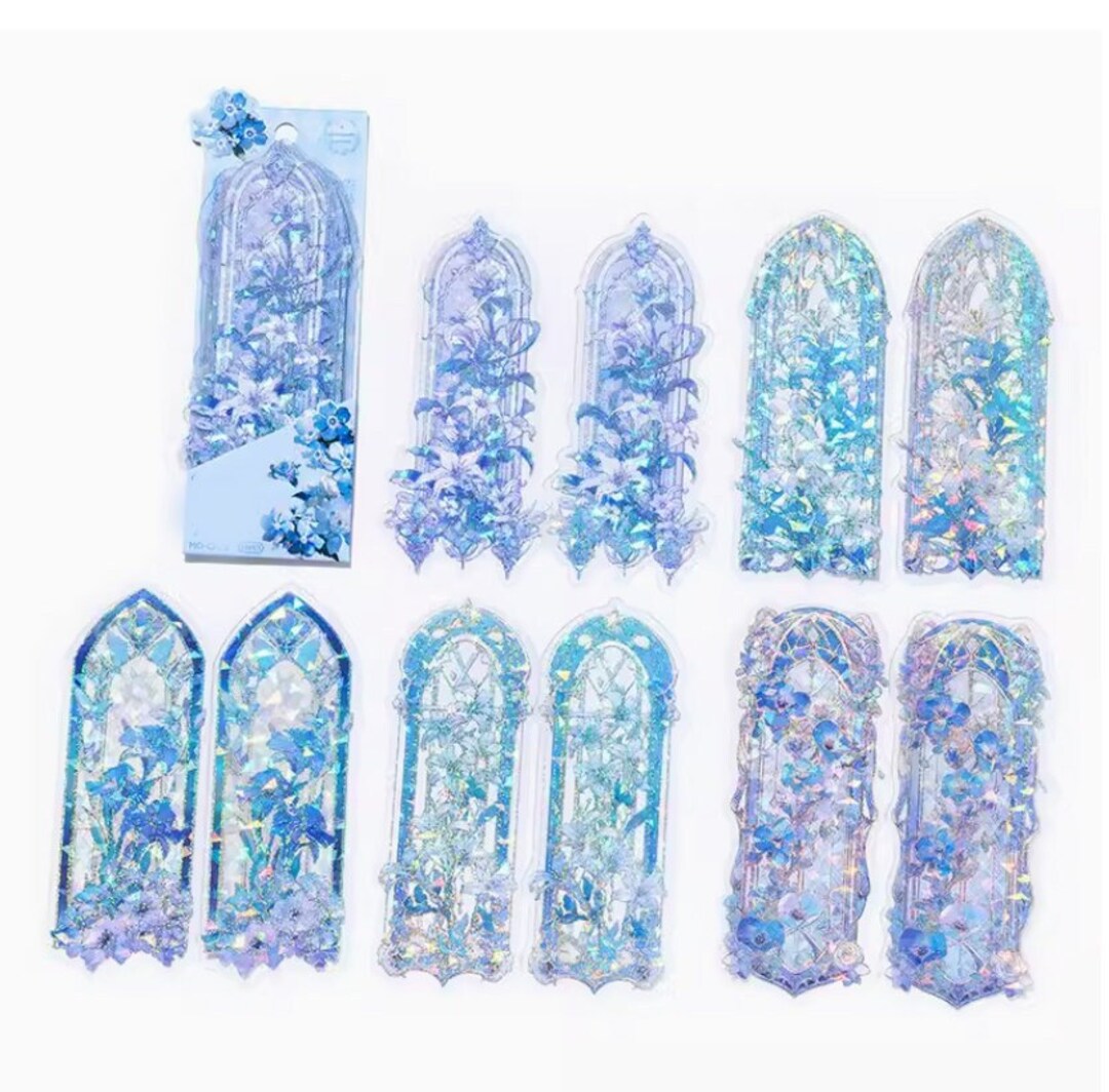 10 Pcs Holographic Sticker and DIY Bookmark, Shiny, Iridescent Stickers ...