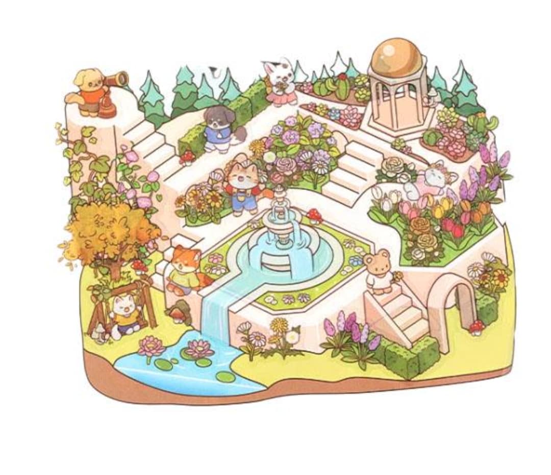 3D DIY Park Scene Sticker, Nature Scene Stickers, Journal Kit ...