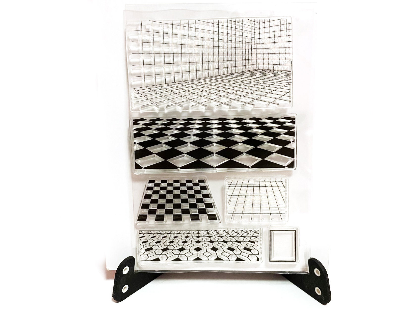 Perspective Stamp, Grid Clear Transparent Stamp, Rubber Stamp, Planner ...