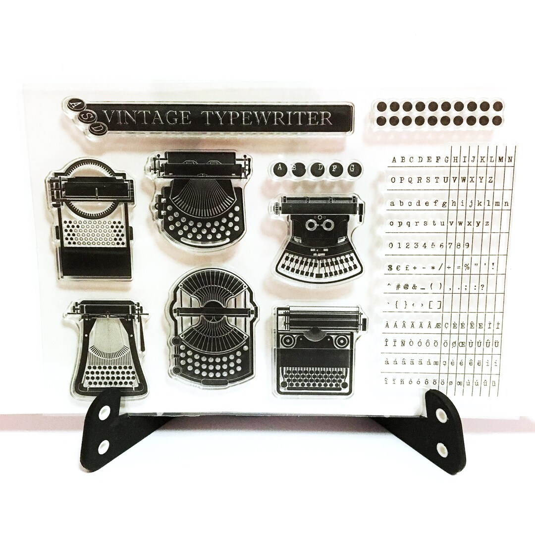 Vintage Typewriter Stamp, Traveler Notebook Clear Transparent Stamp ...