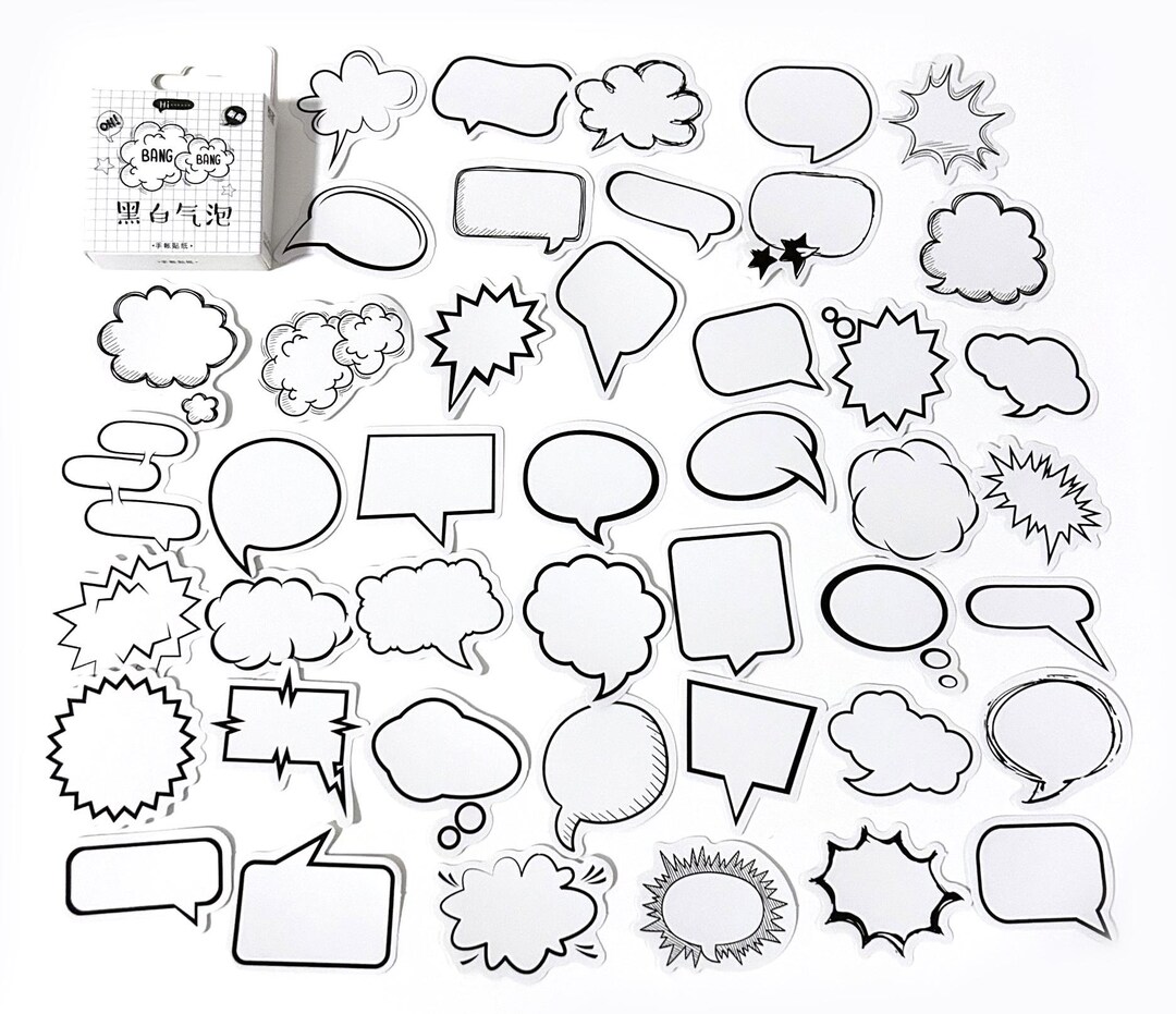 45 Pcs Speech Bubble Sticker Pack, Scrapbook, Journal, Junk Journal ...
