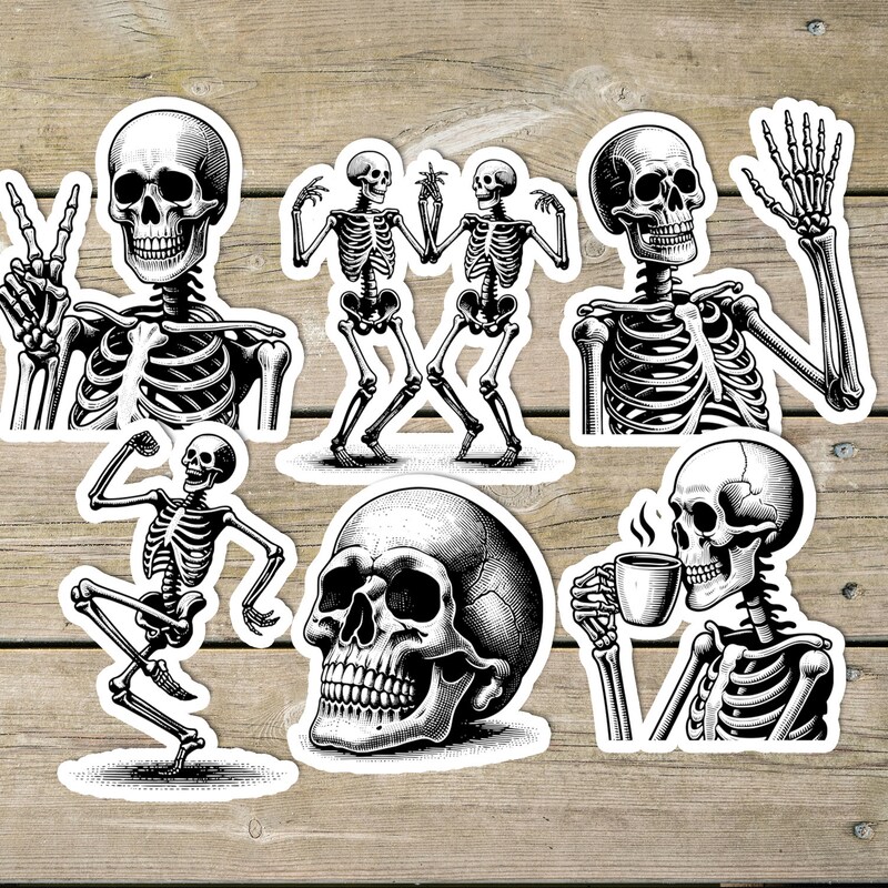 Skeleton Sticker - Etsy
