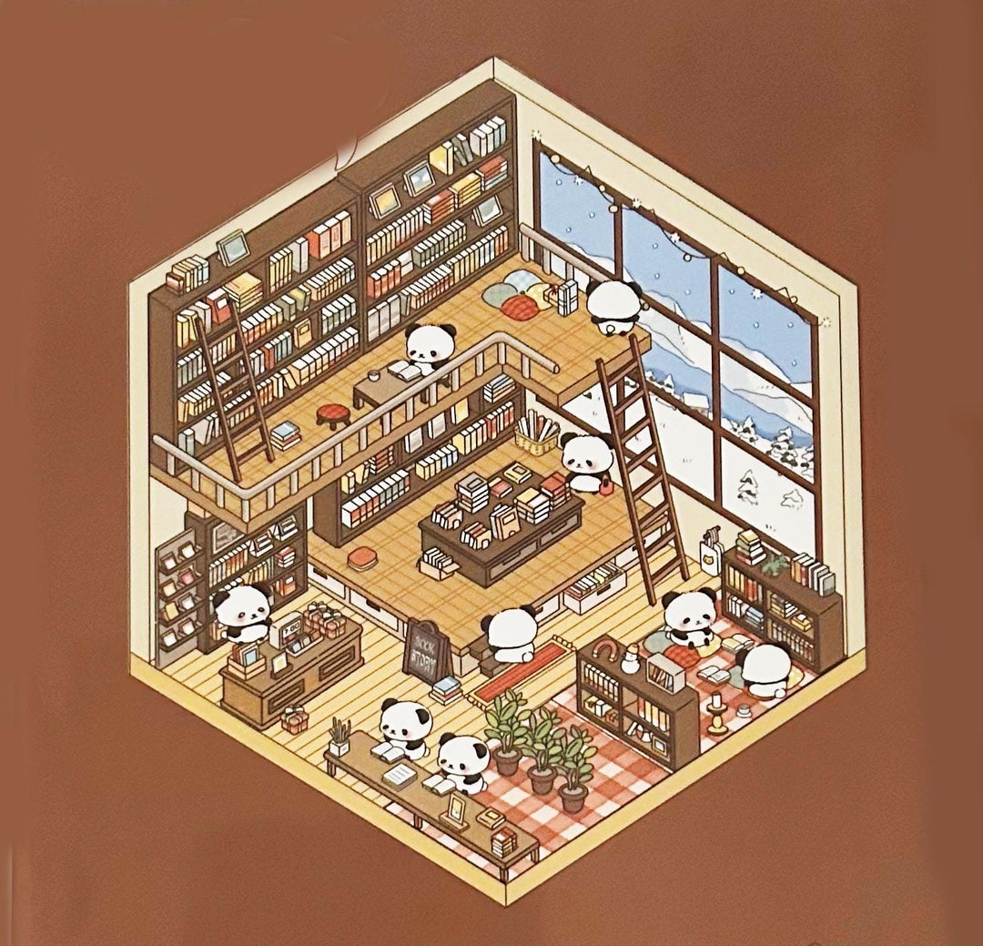 3D DIY Library Sticker, Scene Stickers, Journal Kit, Scrapbooking ...