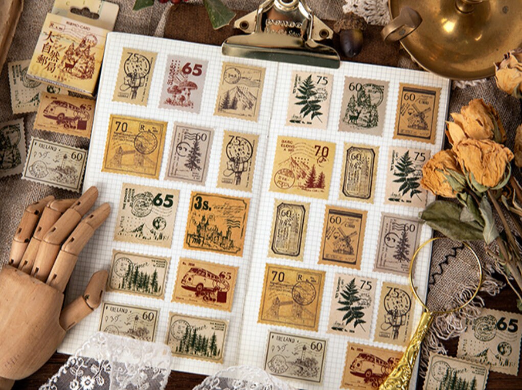 45 Pcs Nature Stamp Sticker Pack Plants Stamp Botanicals - Etsy