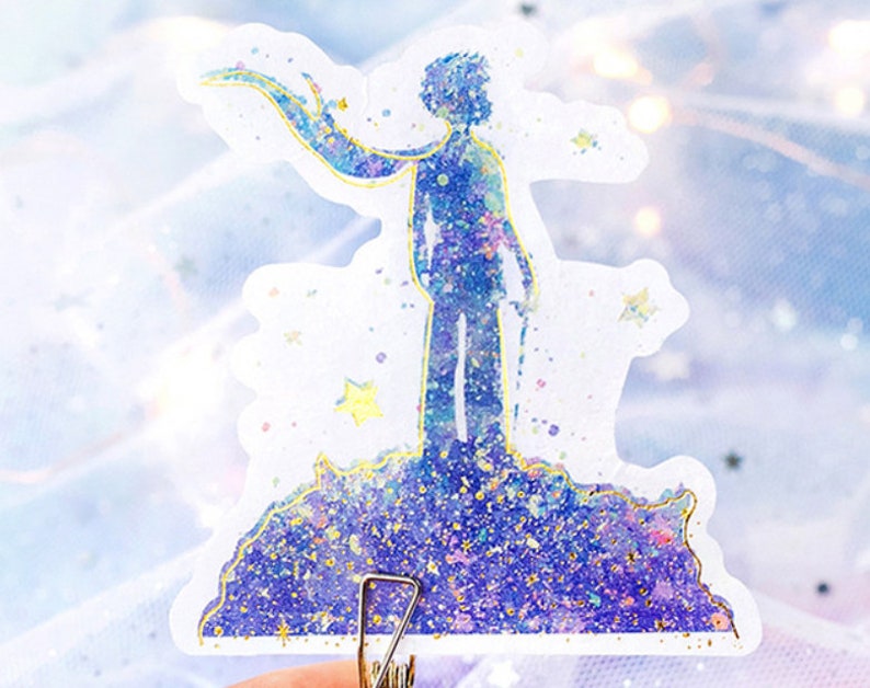 60 Pcs Galaxy Gold Foil Sticker Prince Watercolor Sticker - Etsy