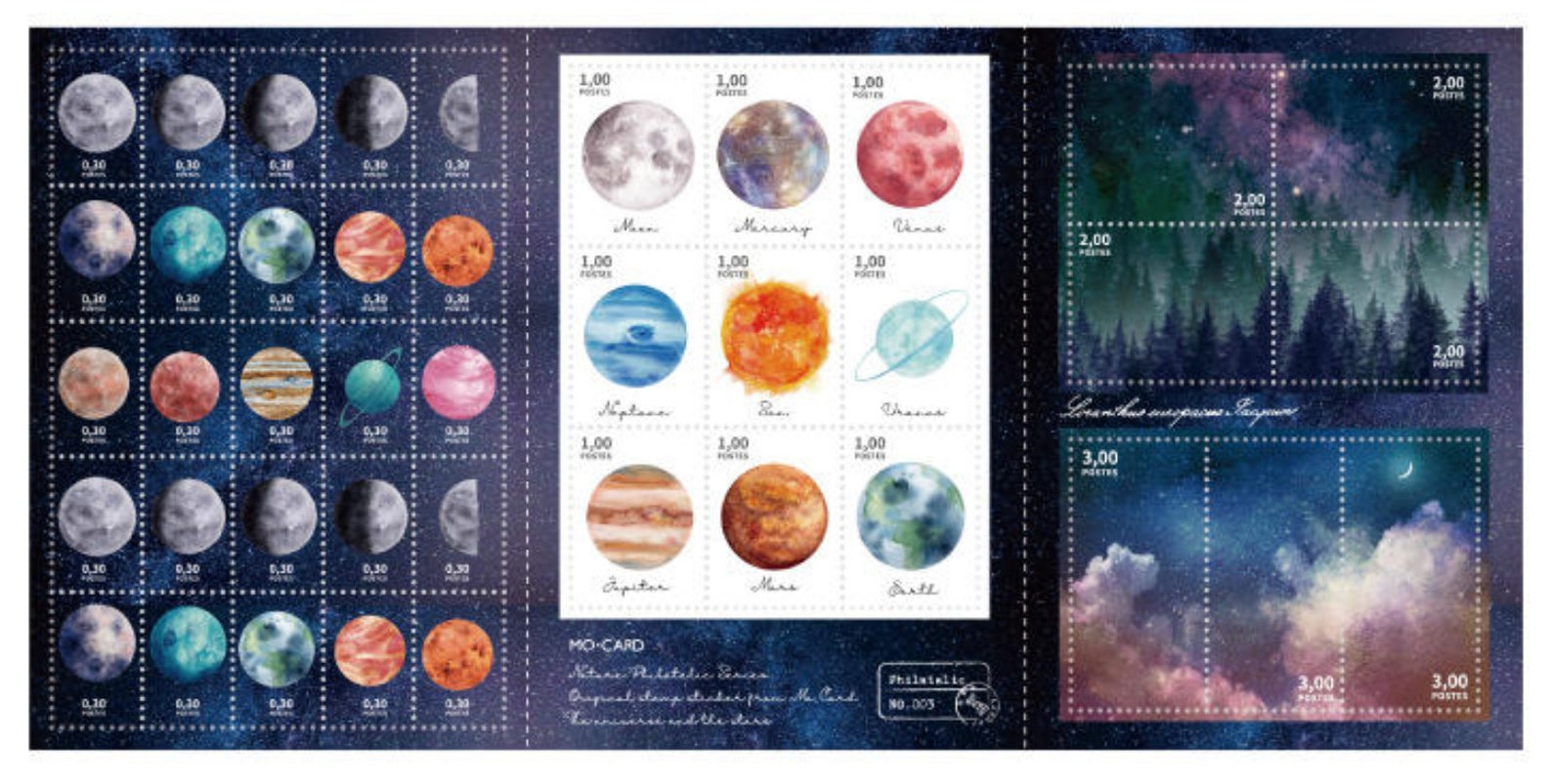 40 Pcs Galaxy Stamps Sticker Non Postal Value Celestial - Etsy