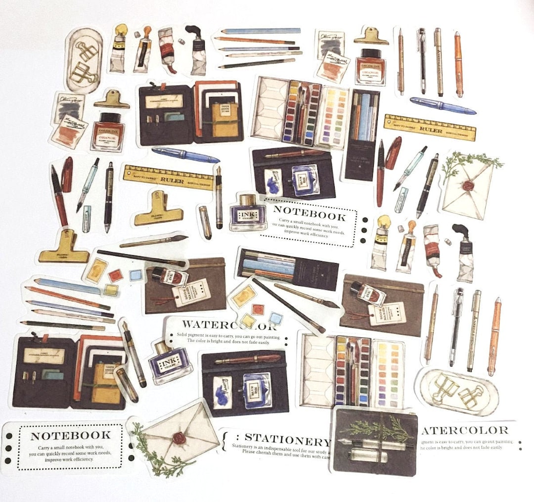 40 Pcs Journal Washi Sticker, Planner Tools Sticker, Stationery ...