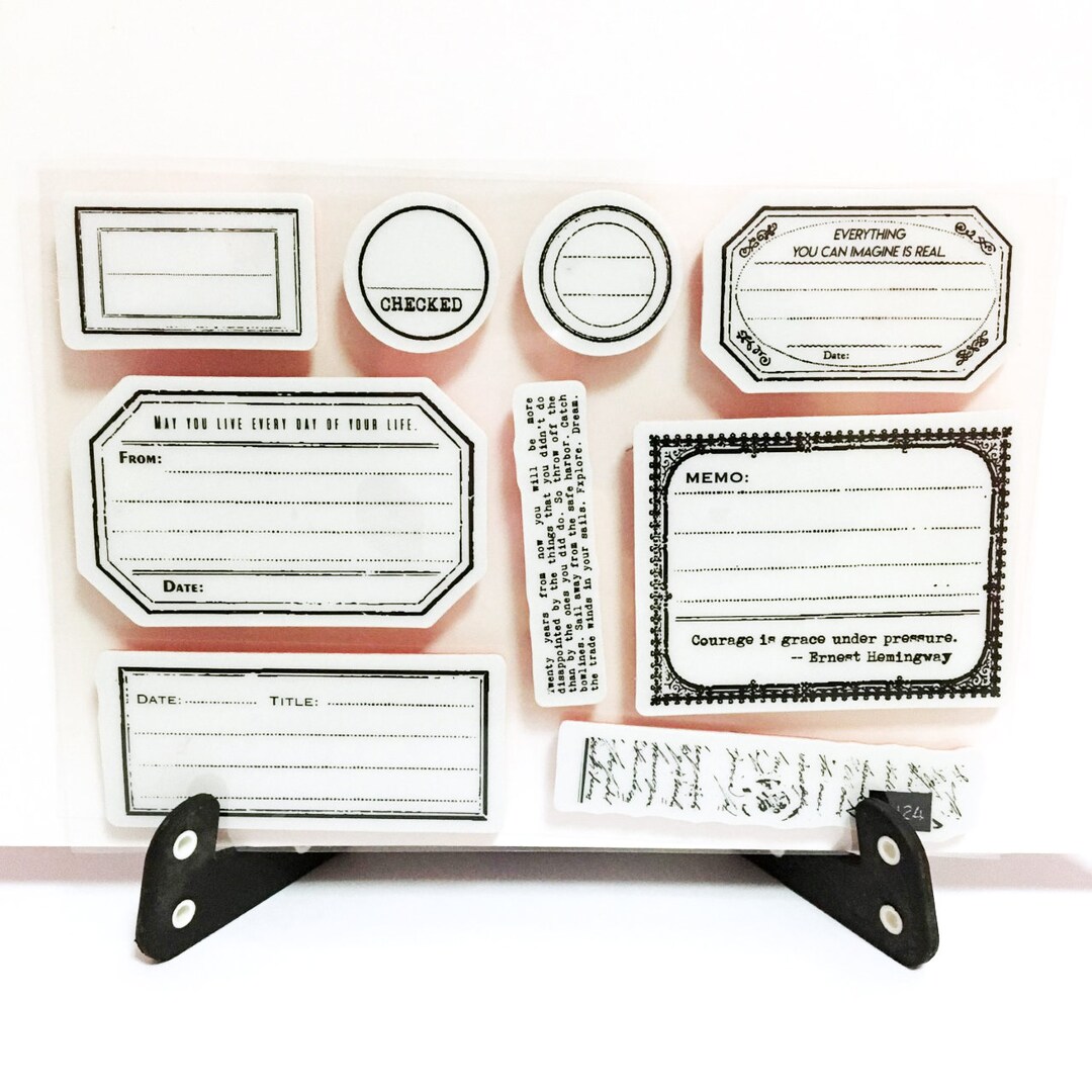 Retro Label Cling Rubber Stamp, Vintage Rubber Stamp, Planner Journal ...